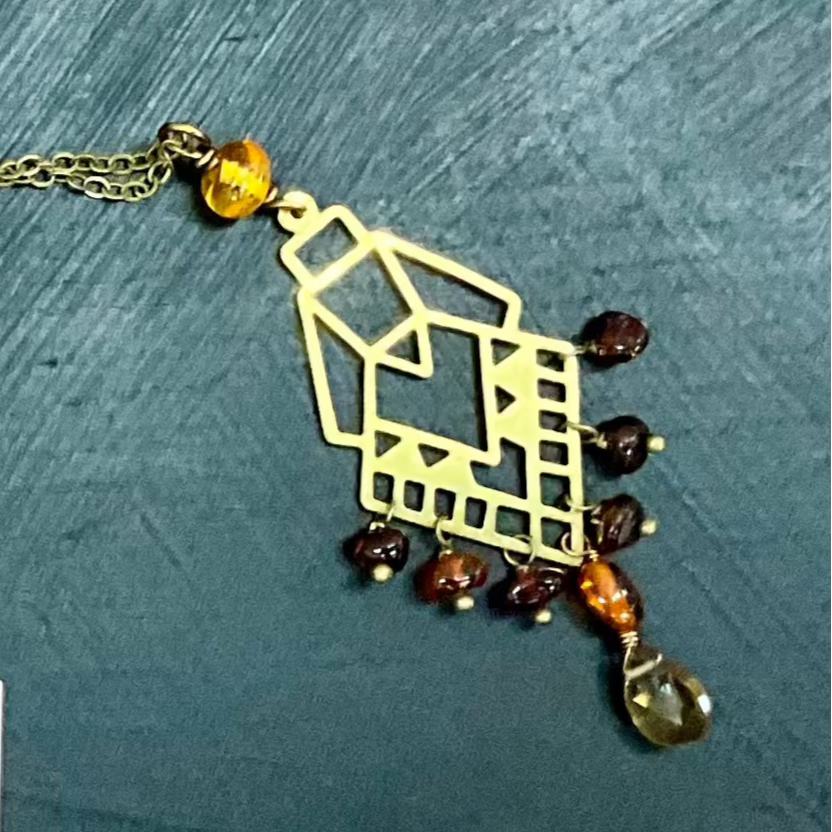 Amber Geo Long Necklace – Peace by Piece Co.