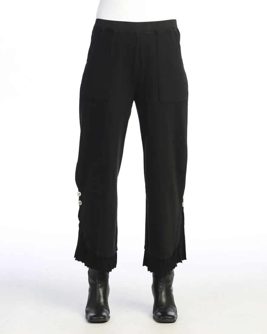 Button Accent Pants - Jet – Peace by Piece Co.